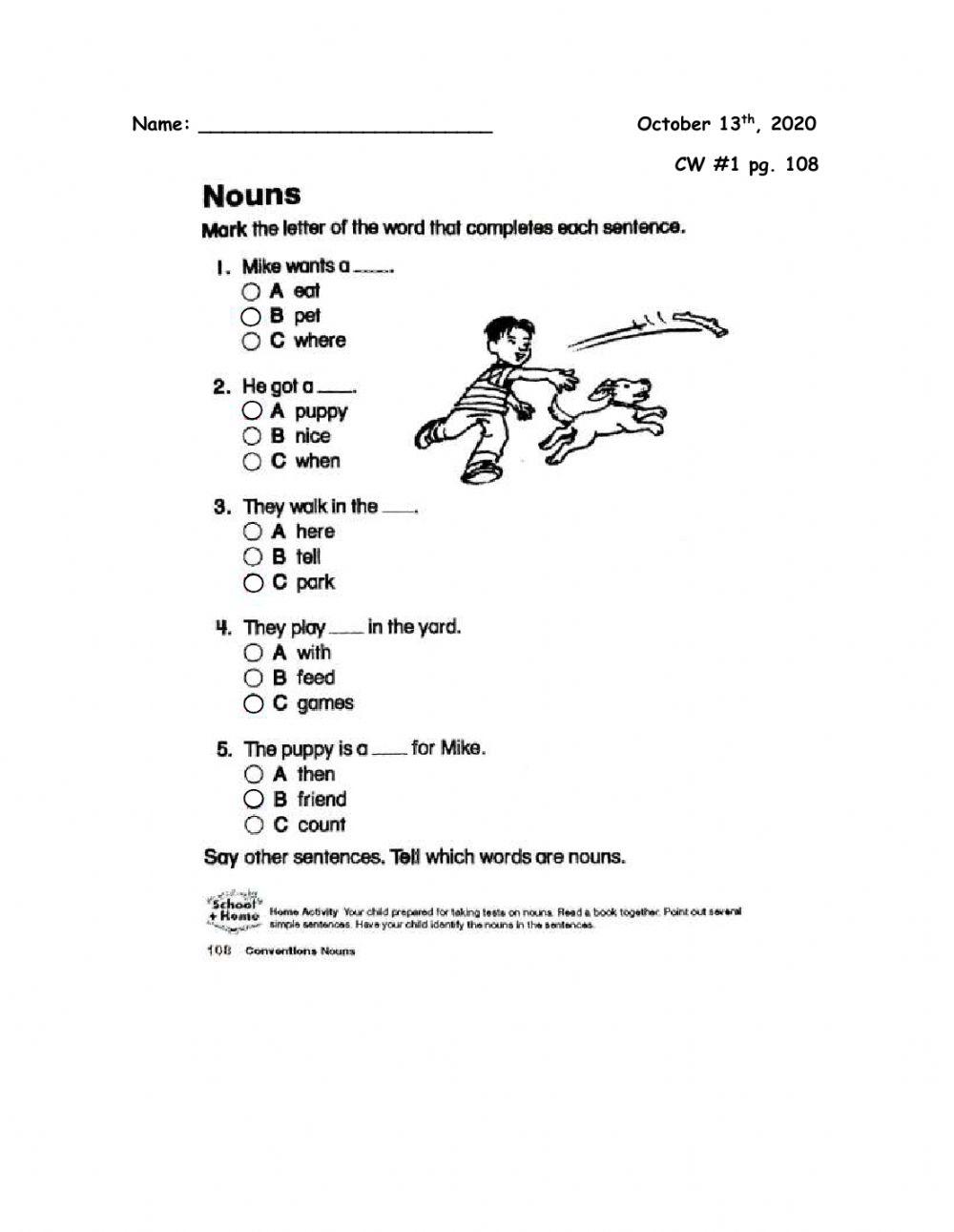 English CW 10-1… | Free Interactive Worksheets | 416143