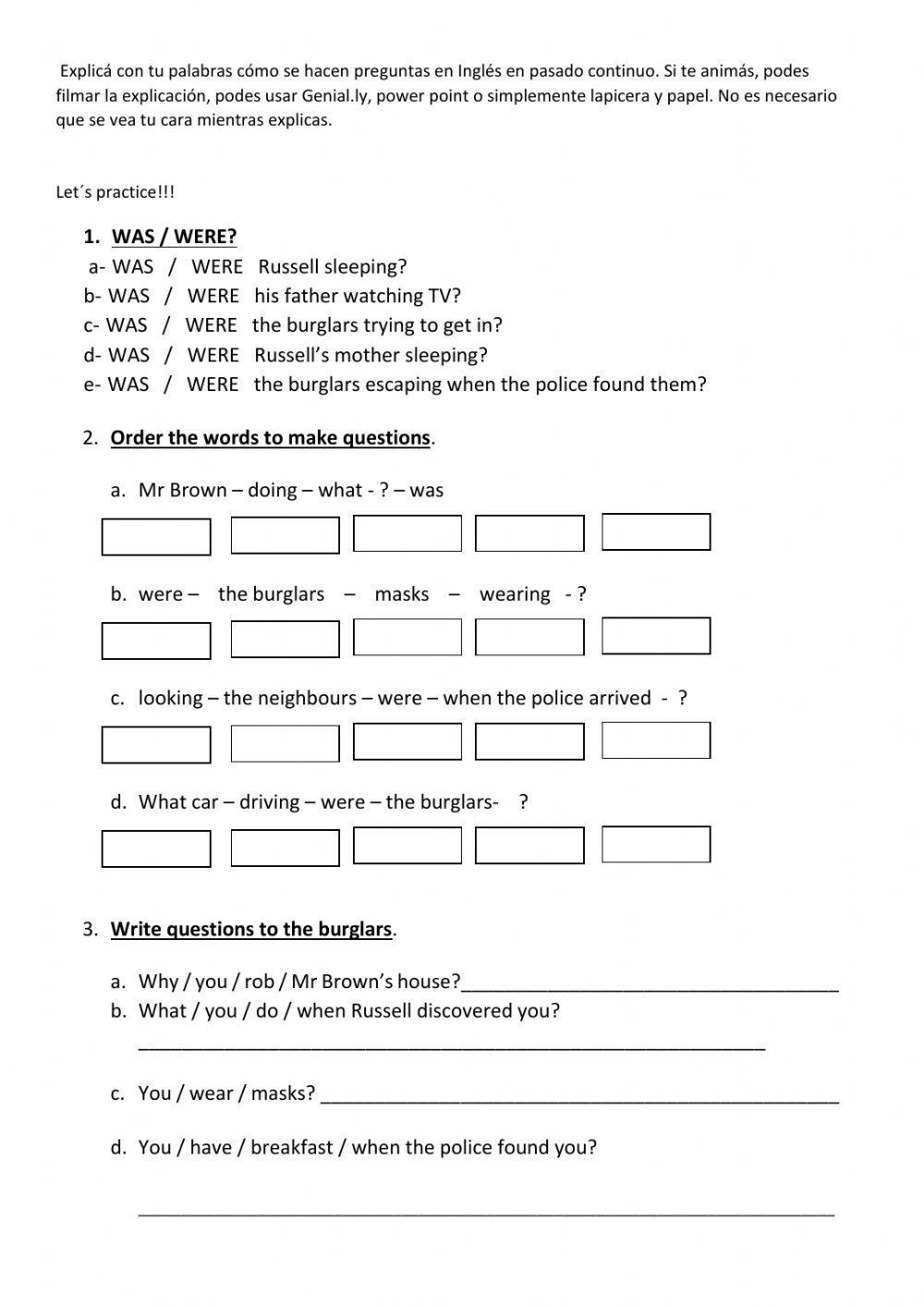 Past continuous… | Free Interactive Worksheets | 6130452