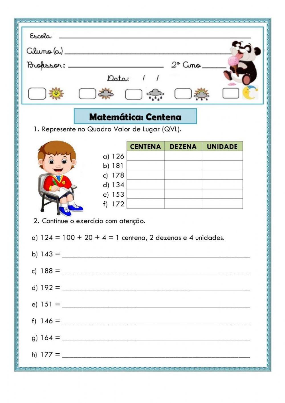 Atividade Decomposição 3 Ano - ROAREDU