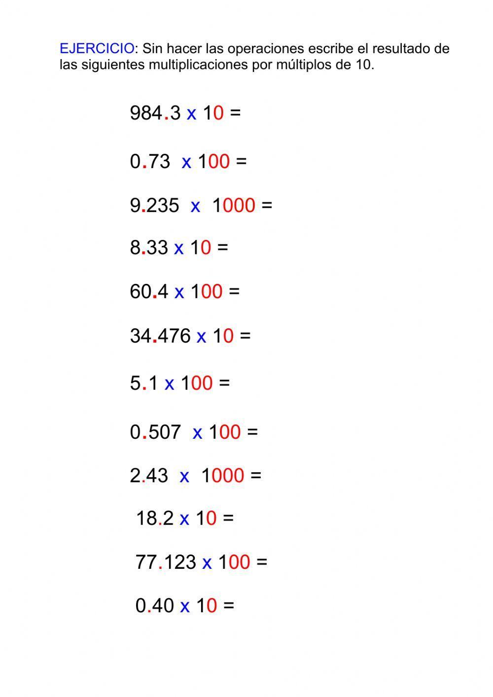 Multiplicación … | Free Interactive Worksheets | 416575
