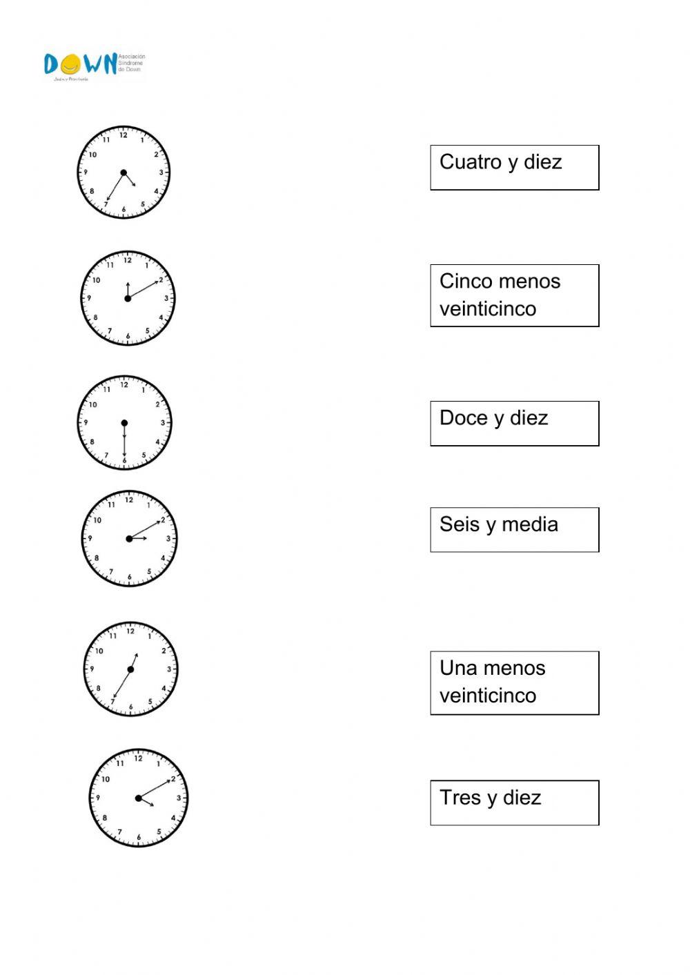 Reloj interactive exercise | Live Worksheets