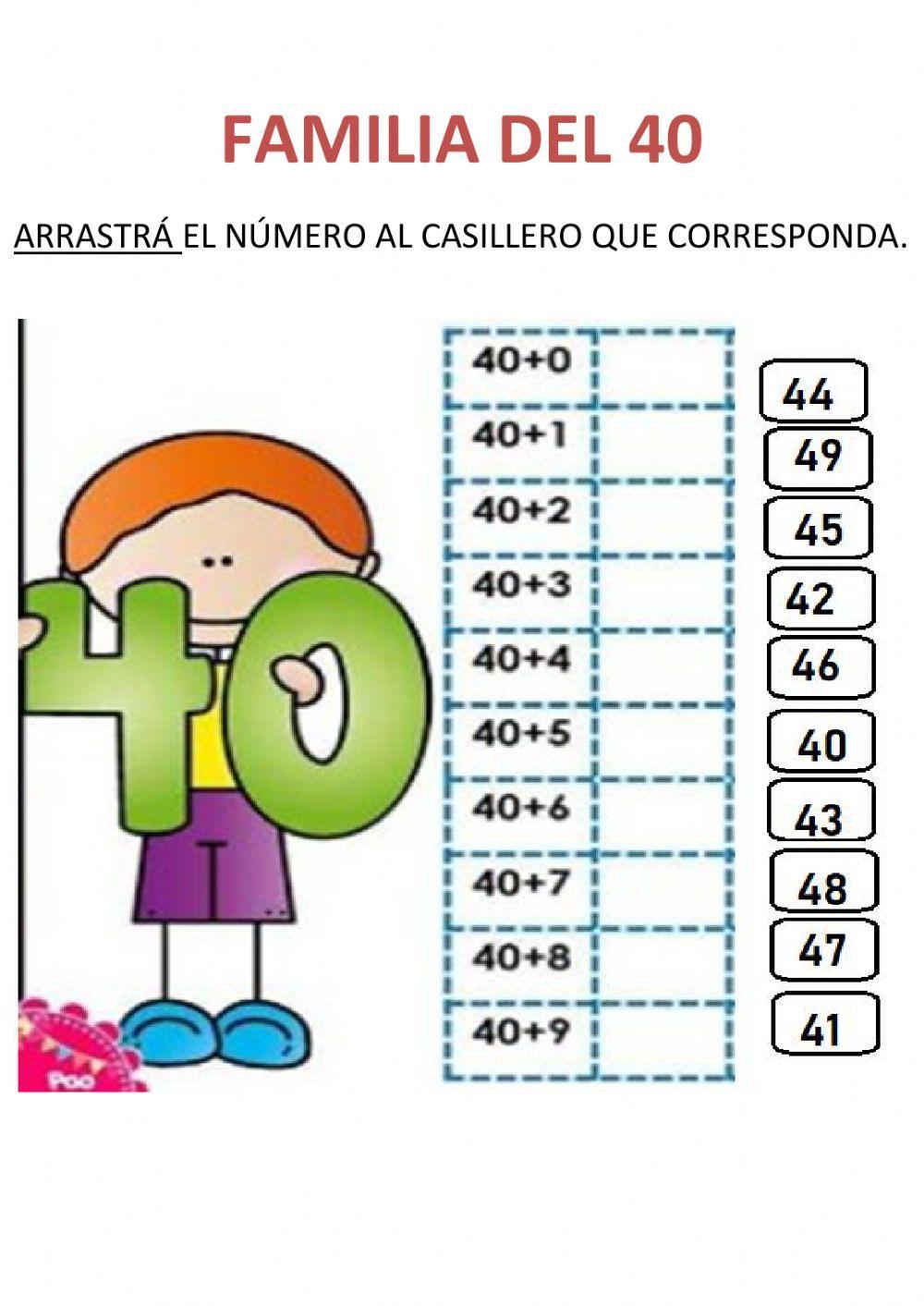 Familia del 40 online activity | Live Worksheets