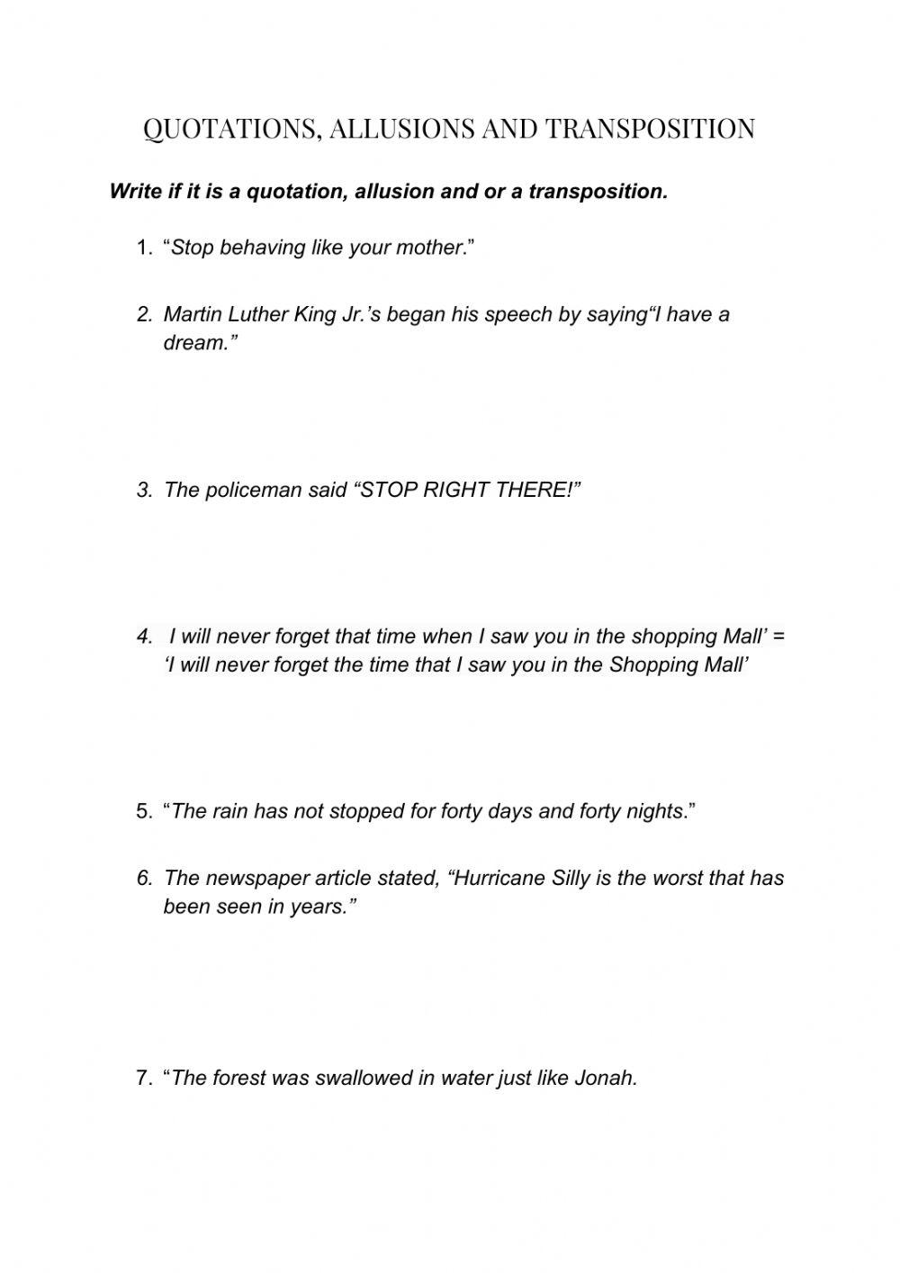 Quotation, allusion and transposition 418815 | Maritza