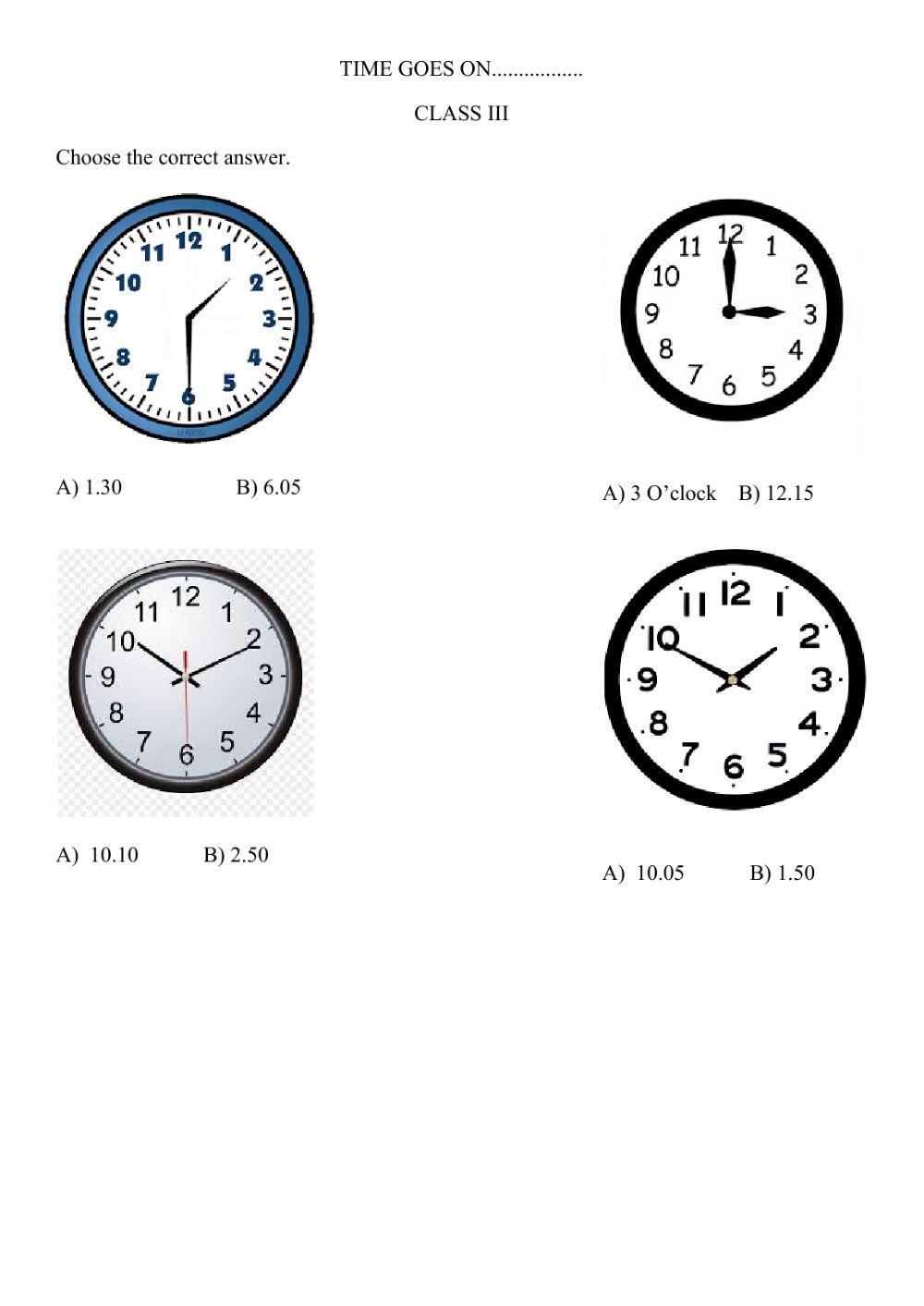 Time online exercise for GRADE3 | Live Worksheets