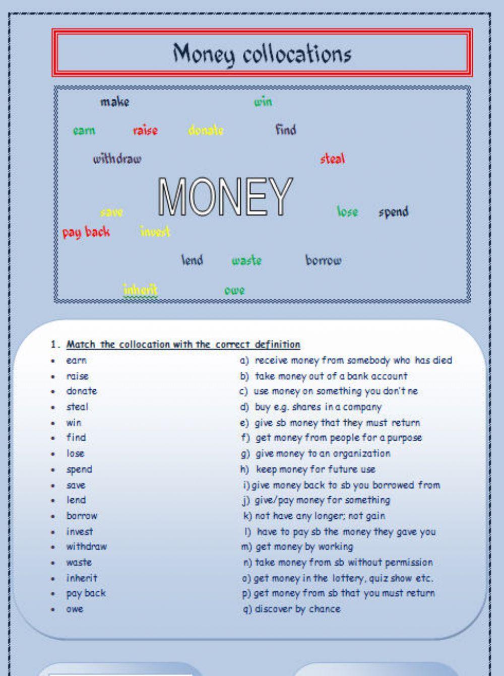 Money collocations 6134973 | waleria0990 | Live