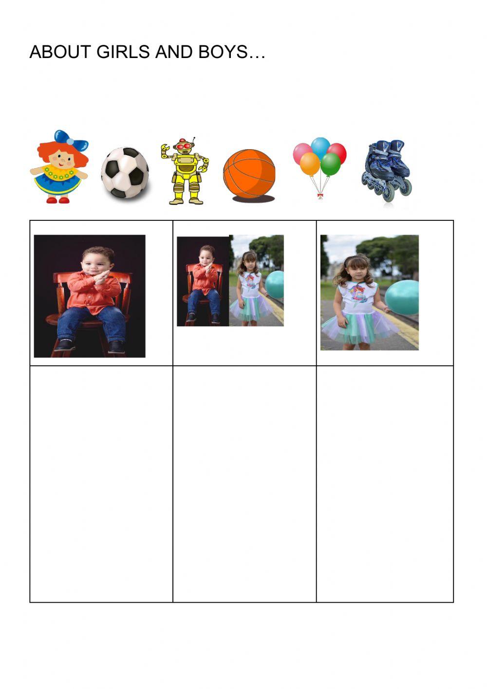 About boys and girls worksheet | Live Worksheets