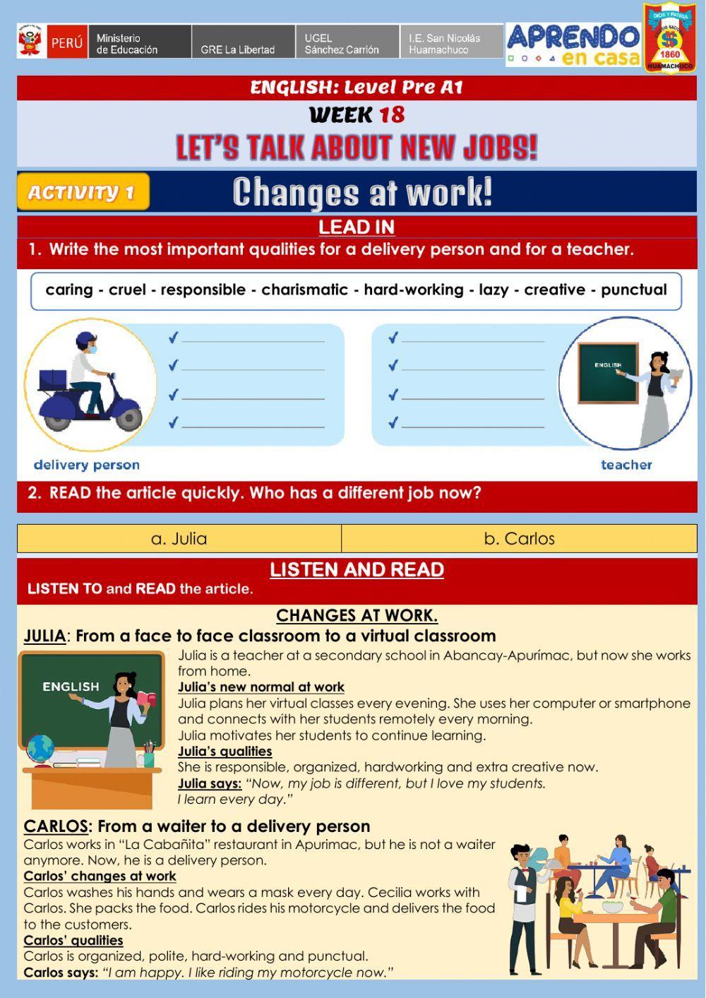 420428 | Let’s talk about new jobs - Changes at work