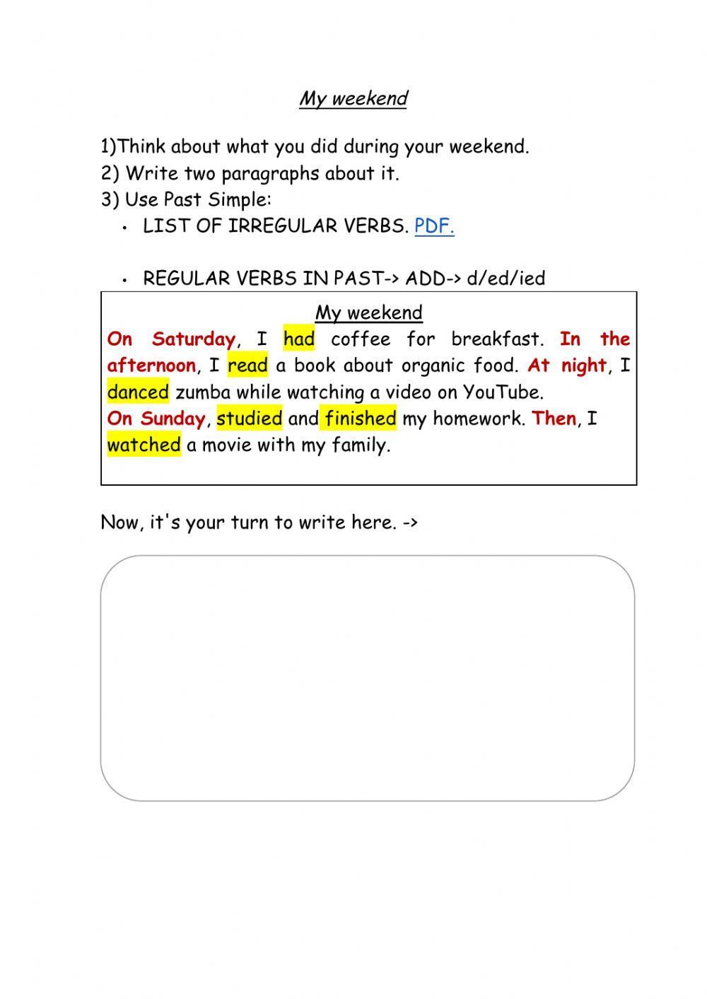 My weekend | Free Interactive Worksheets | 420463