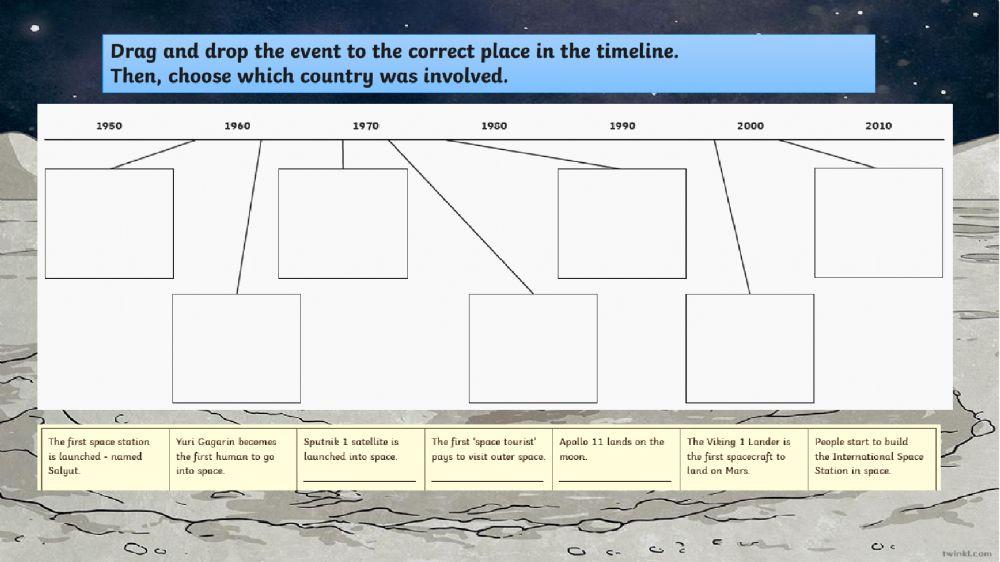space timeline worksheet