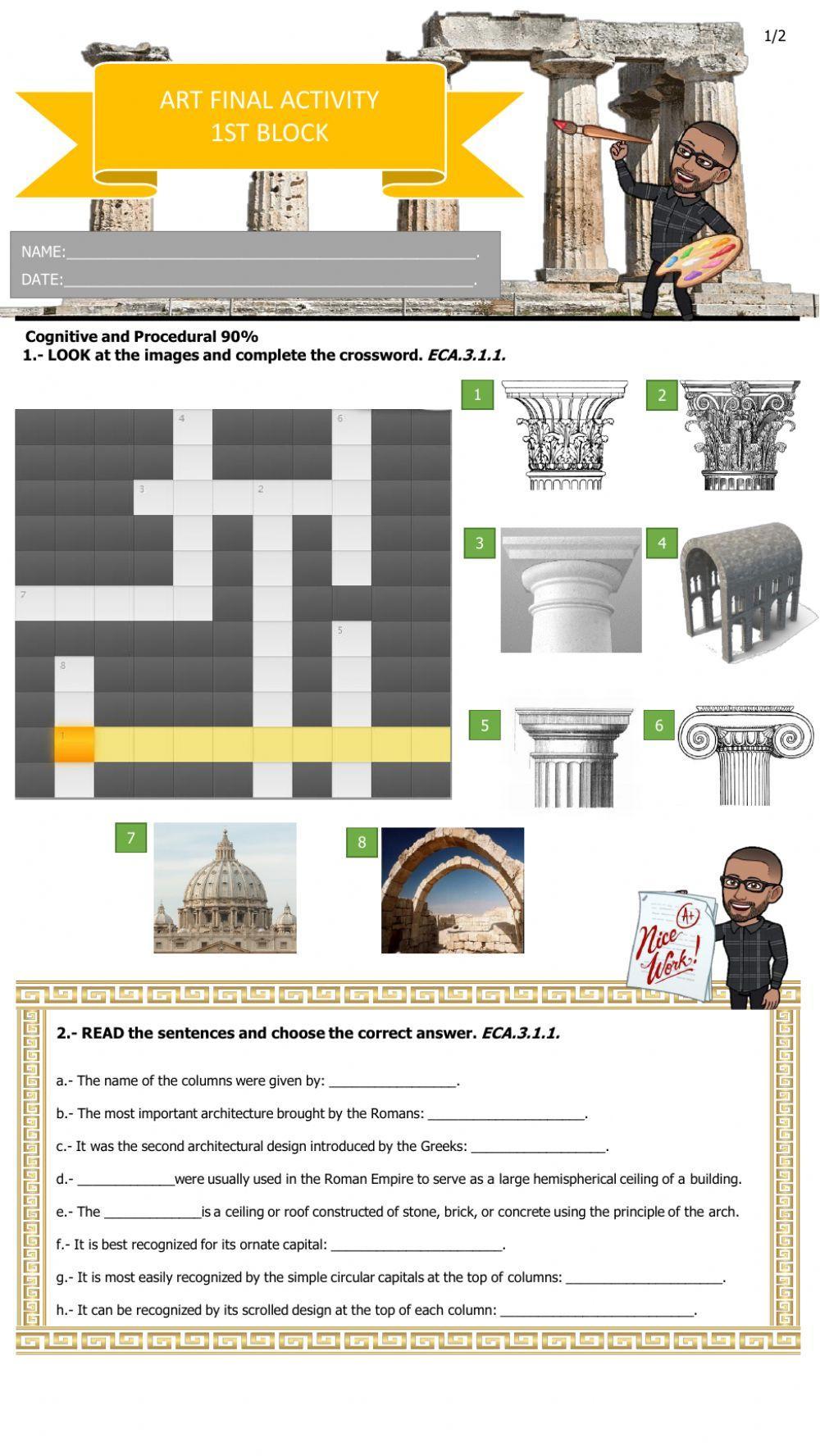 Art Final Activity - 1st Block worksheet | Live Worksheets