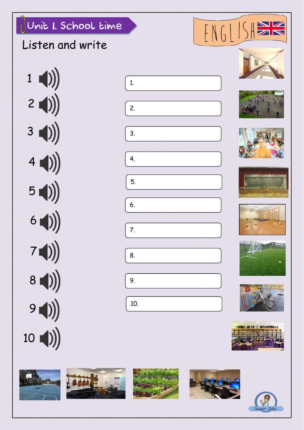 School Places interactive worksheet for Tercero de Primaria | Live Worksheets