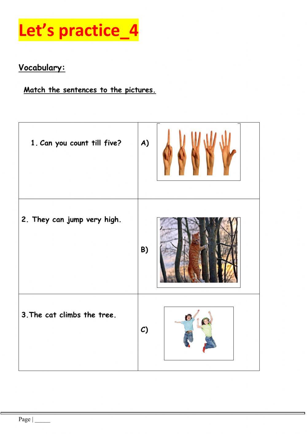 Let's practice -4 worksheet | Live Worksheets