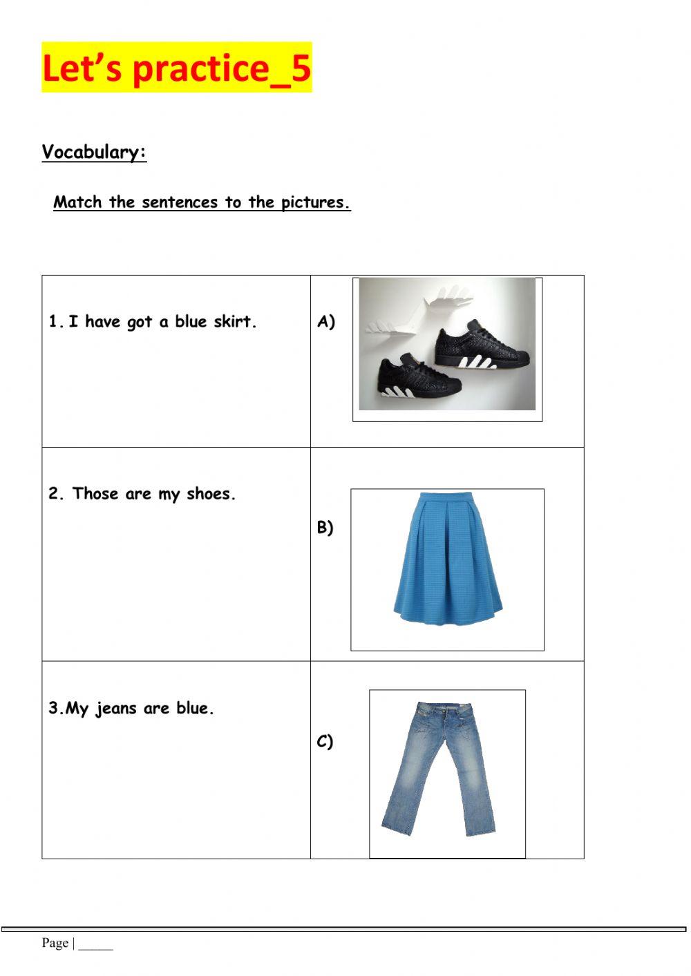 Let's practice -5 worksheet | Live Worksheets