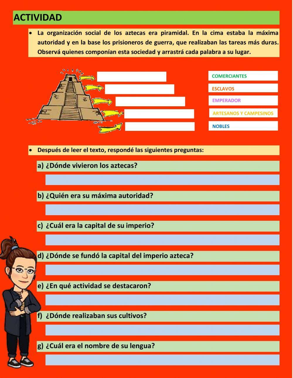 Los aztecas | Free Interactive Worksheets | 421137