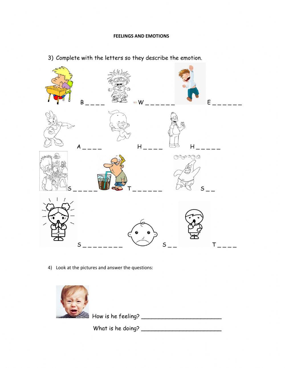 Emotions and jobs worksheet | Live Worksheets