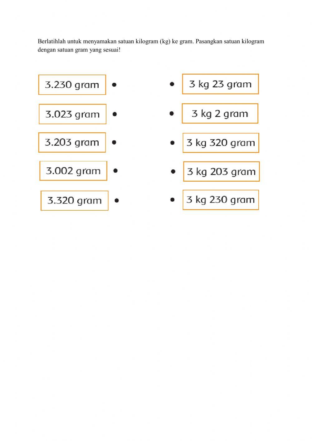 Satuan berat 421806 | RianaSinaga01 | Live Worksheets