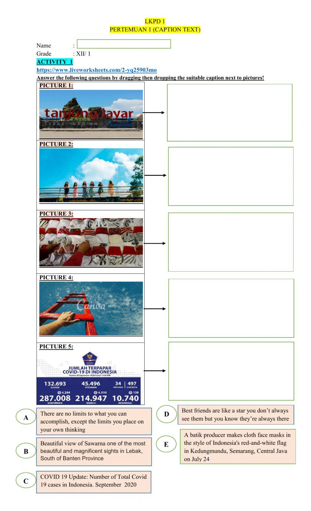 LKPD CAPTION (Activity 1,2) 4340219 | Lia Amalatussolihah