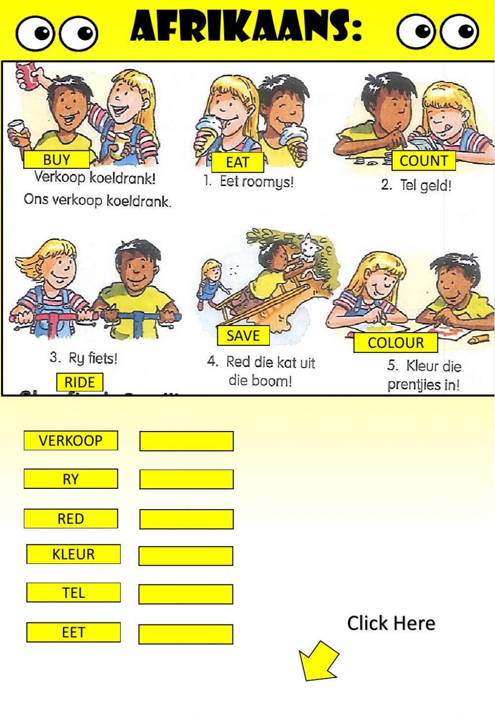 WEEK 33: THURSDAY: Afr - Eng worksheet | Live Worksheets