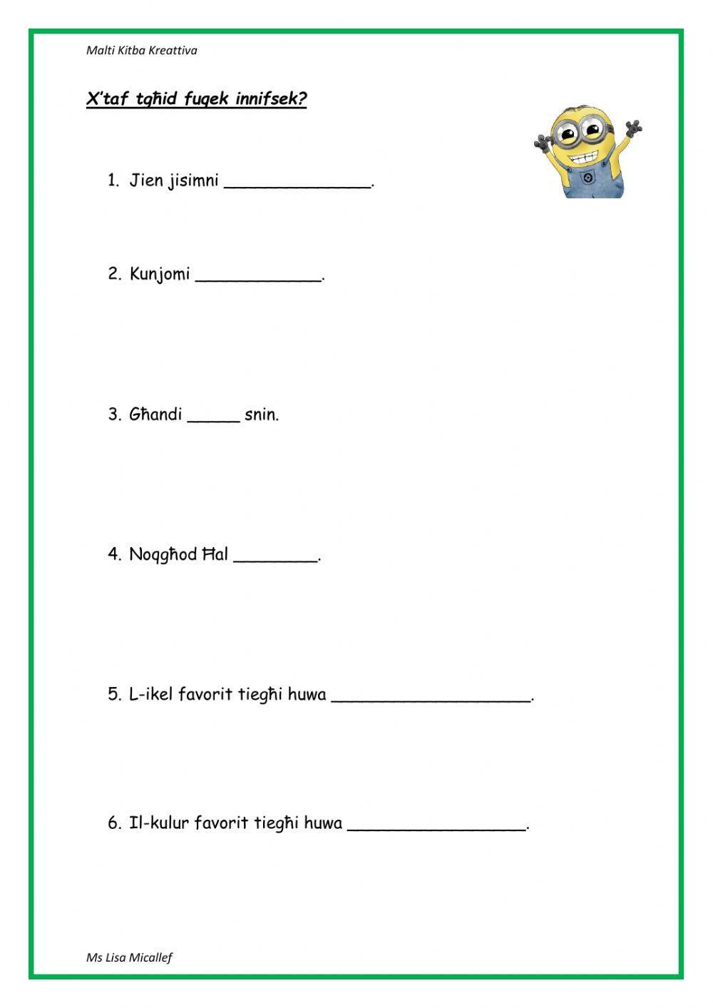 Jien | Free Interactive Worksheets | 422001