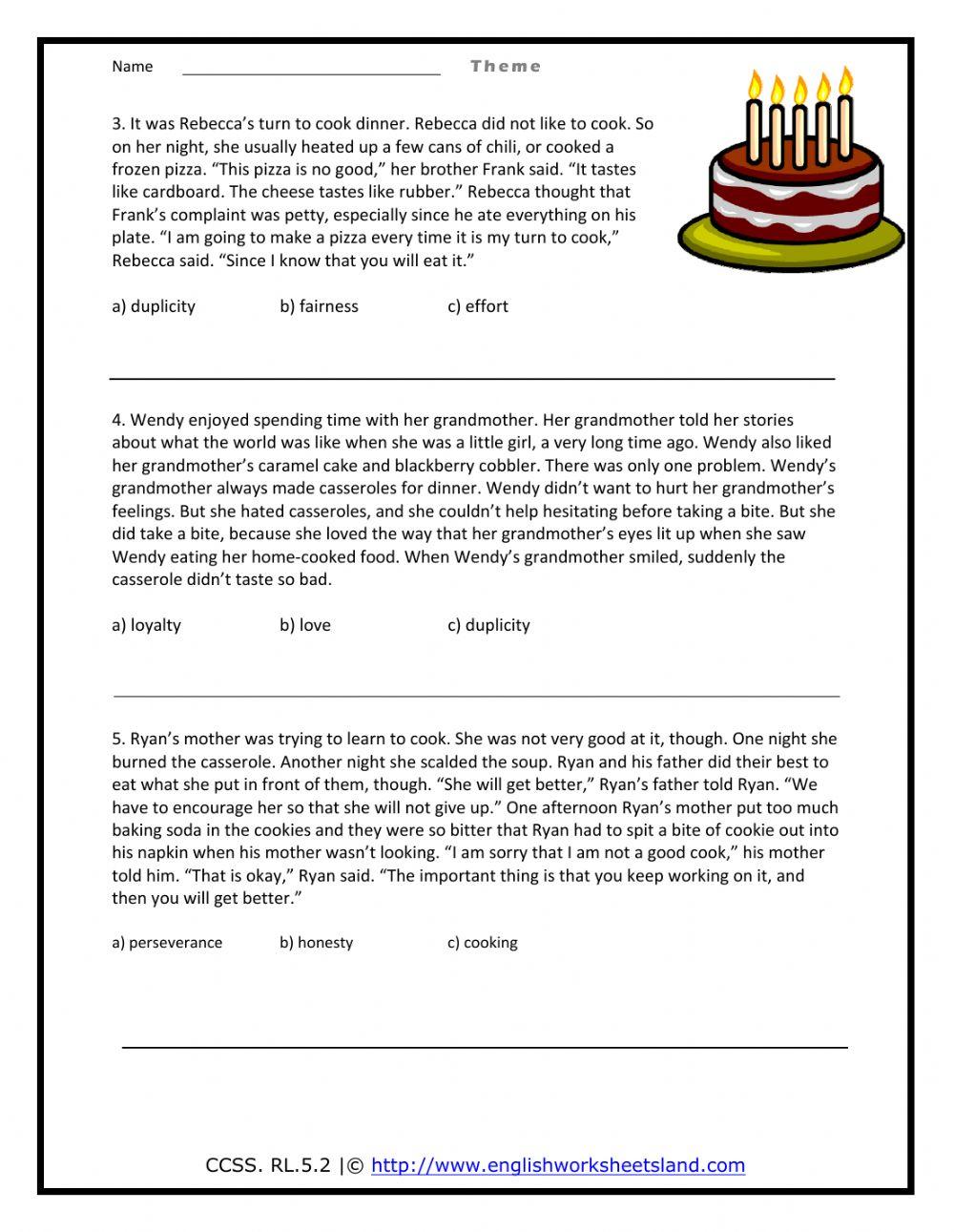 3 key themes | Free Interactive Worksheets | 6139900