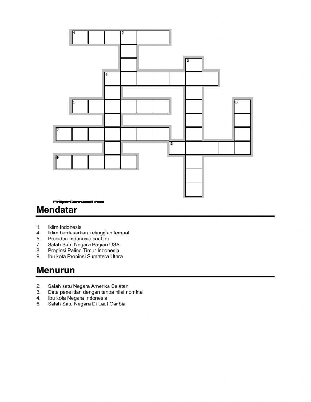 Puzzle geografi worksheet | Live Worksheets