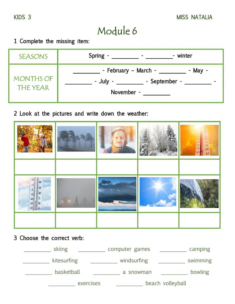 Module6 worksheet | Live Worksheets