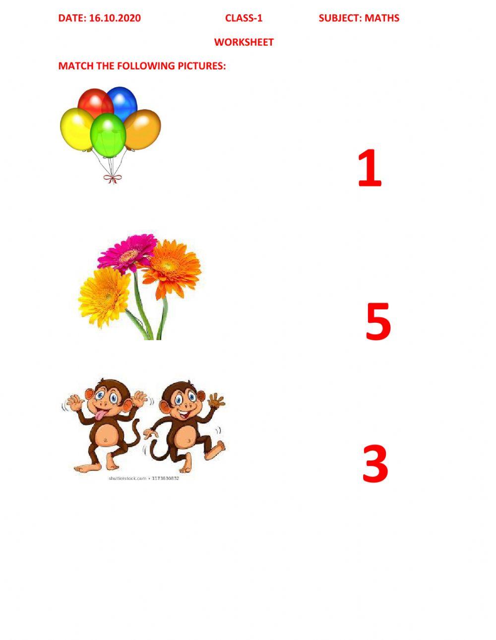 Worksheet online exercise for class 1 | Live Worksheets