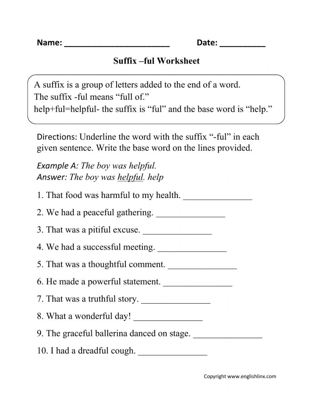 Suffix -ful online exercise for | Live Worksheets