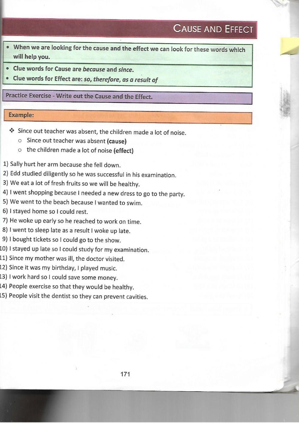 Cause and effect | Free Interactive Worksheets | 4342355