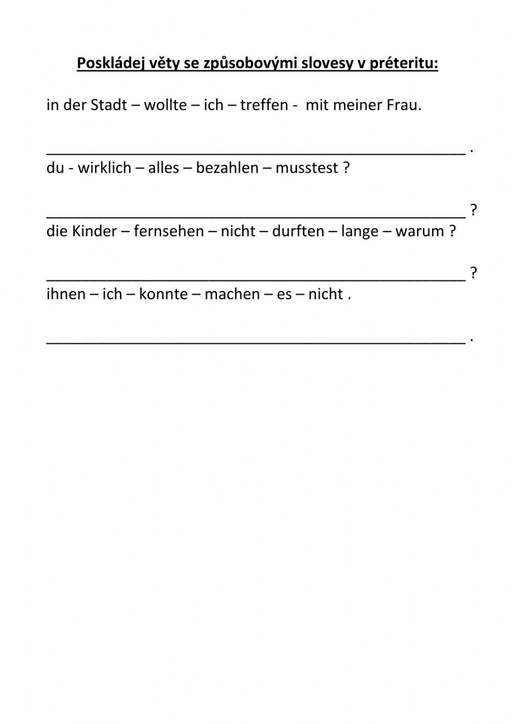Präteritum Deutsch als Fremdsprache (DaF) worksheet | Live Worksheets