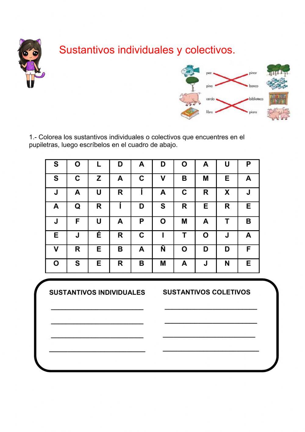 Sustantivos individuales y colectivos. | Mia Doray