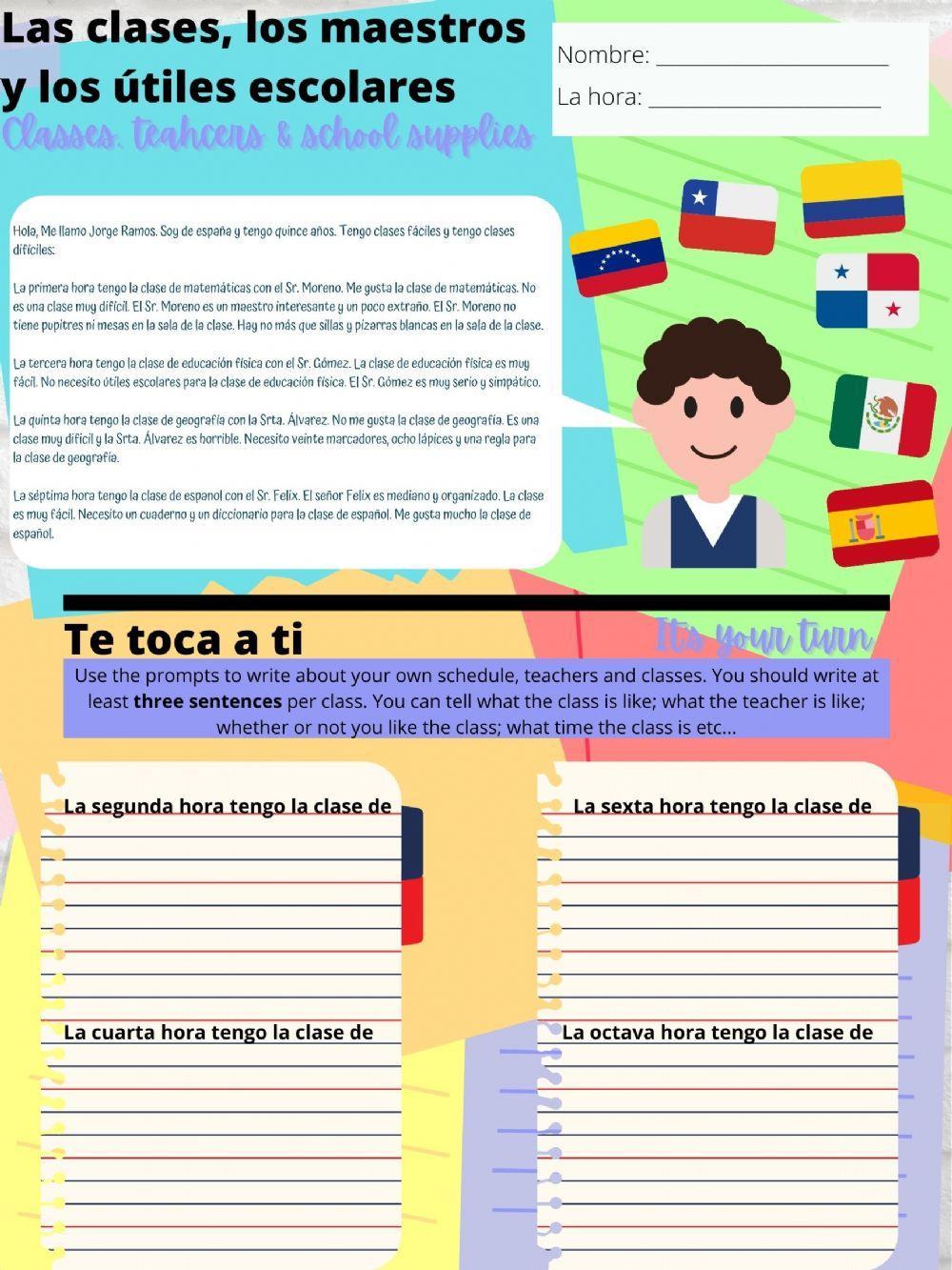 Classes, Teachers and School Supplies worksheet | Live Worksheets