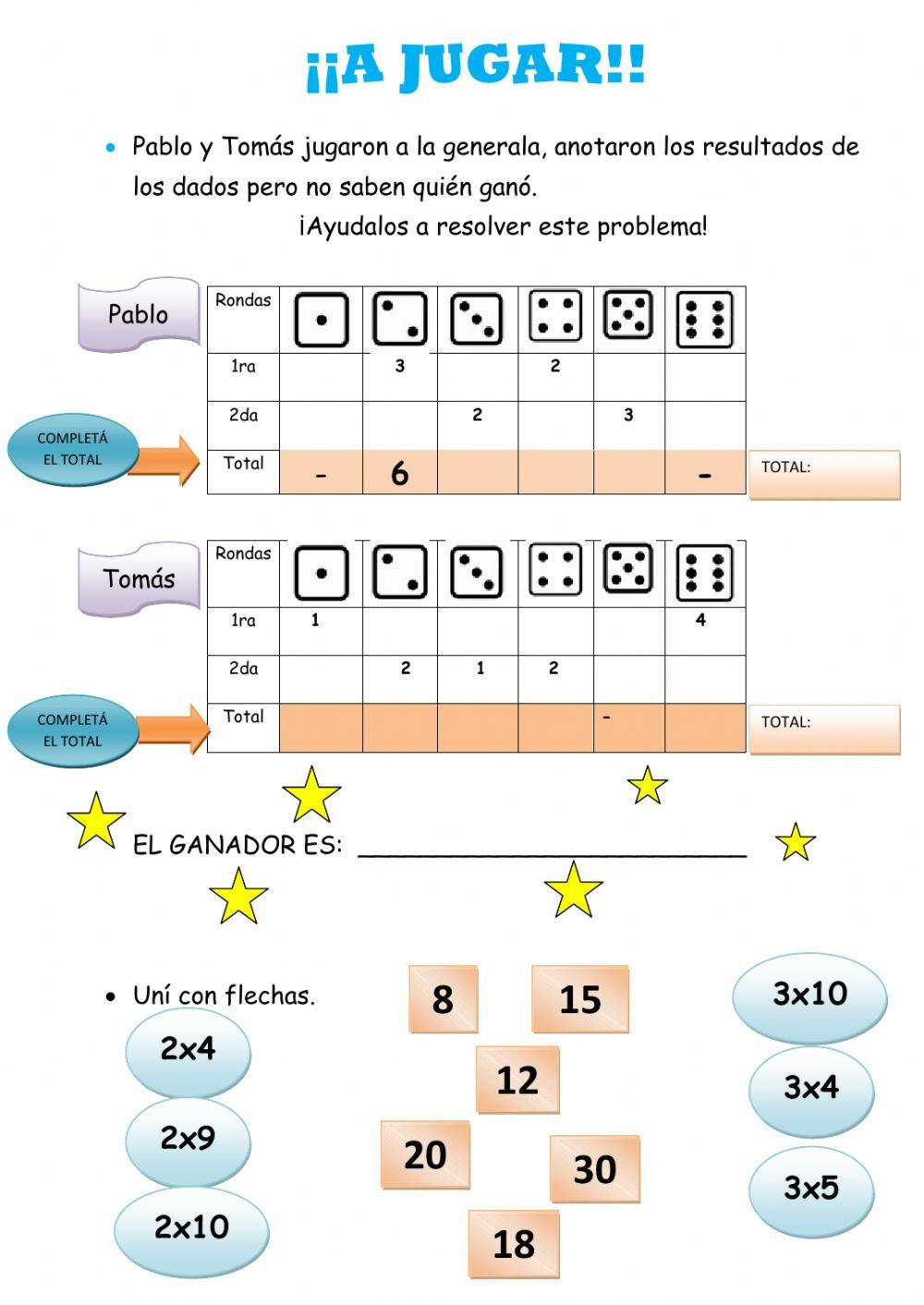 Generala worksheet | Live Worksheets