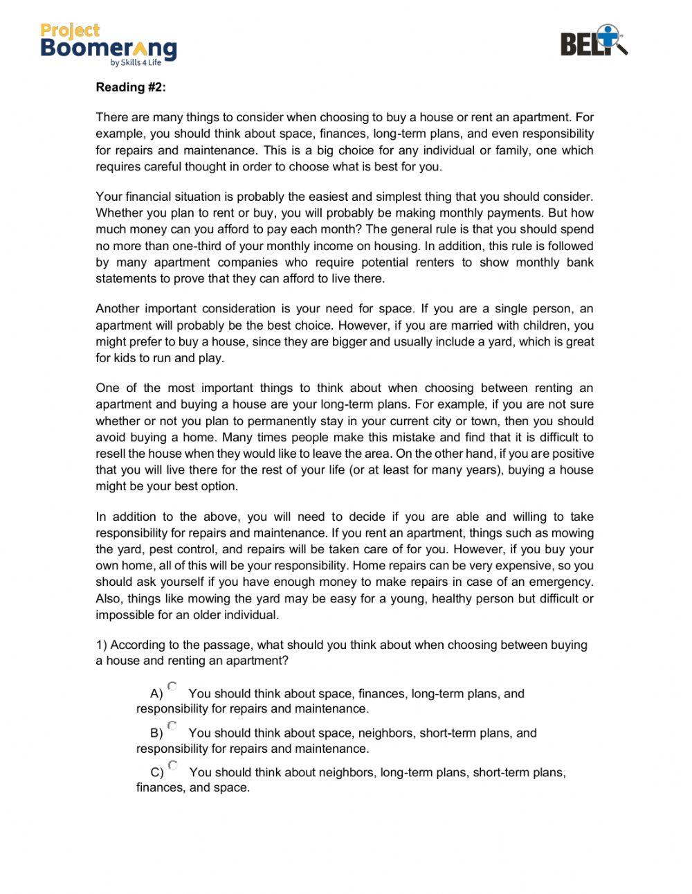 425689 | BELT Reading Comprehension Practice Part I