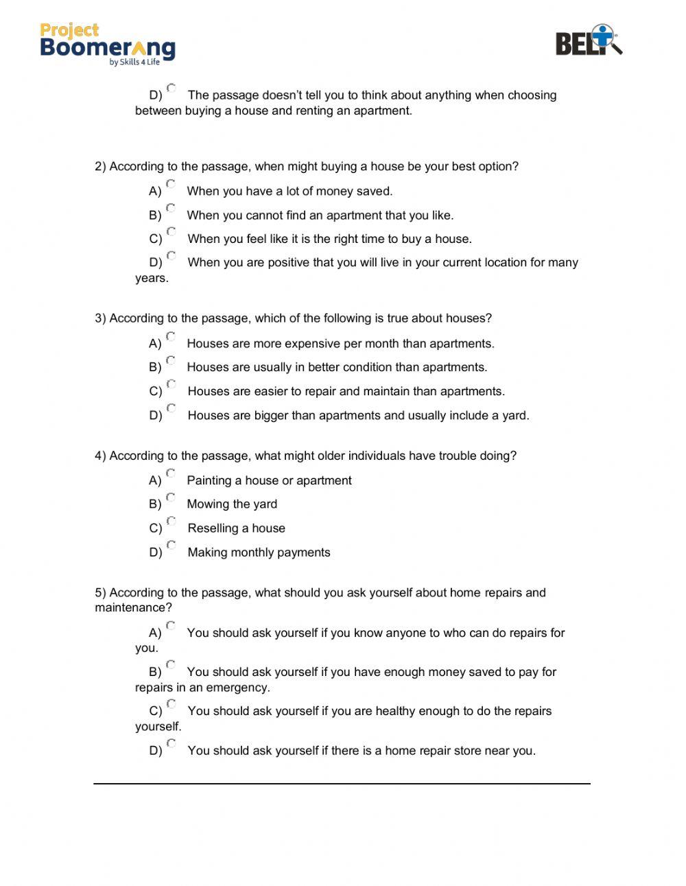 425689 | BELT Reading Comprehension Practice Part I