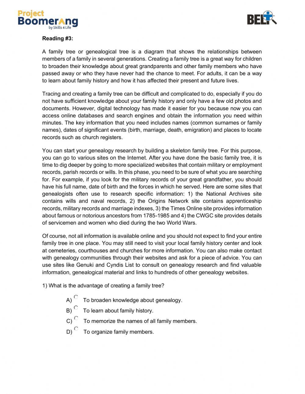 425689 | BELT Reading Comprehension Practice Part I