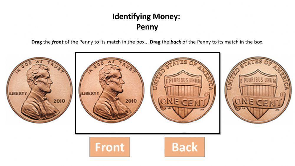 Money Identifying and Counting Pennies worksheet | Live Worksheets