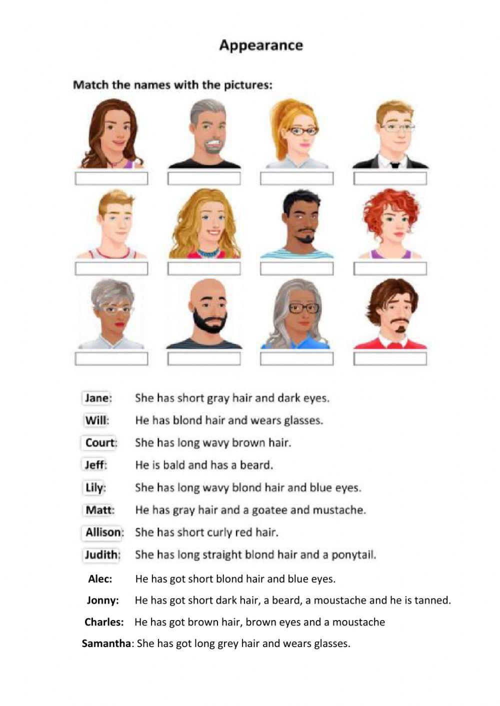 Appearance | Free Interactive Worksheets | 426328