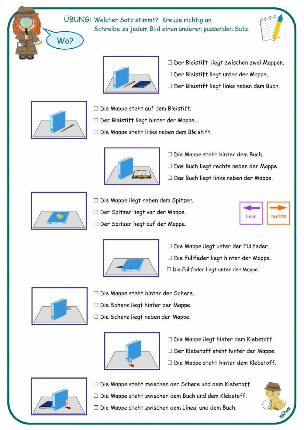 Prapositionen | Free Interactive Worksheets | 426476