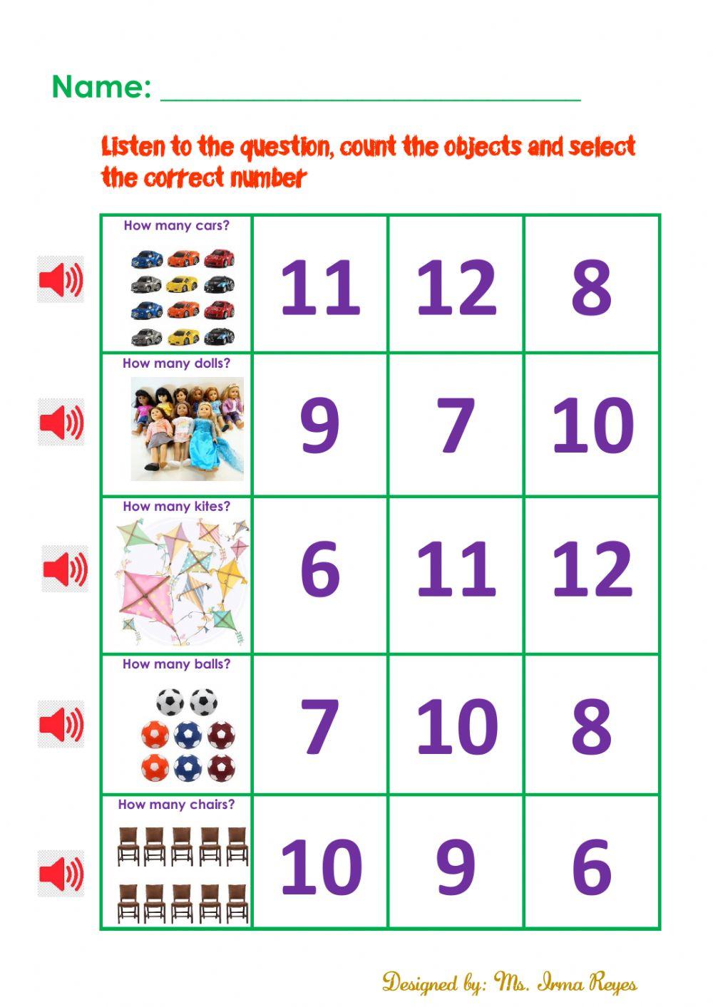 How many | Irmareco2020 | Live Worksheets