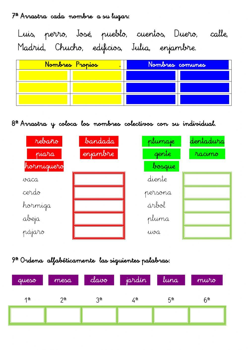 El nombre: repaso worksheet | Live Worksheets