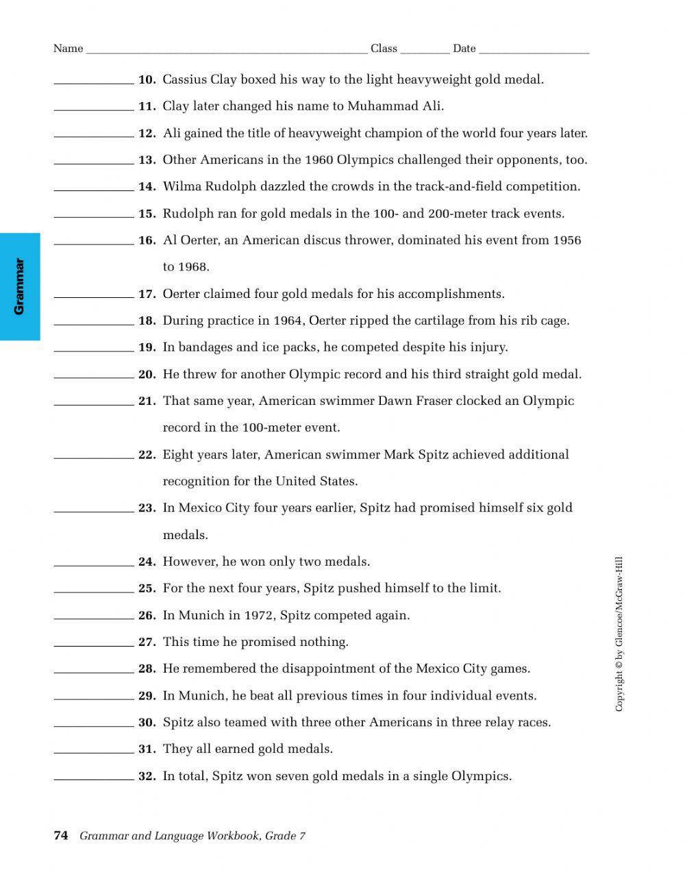 Grammar: Action… | Free Interactive Worksheets | 6145803