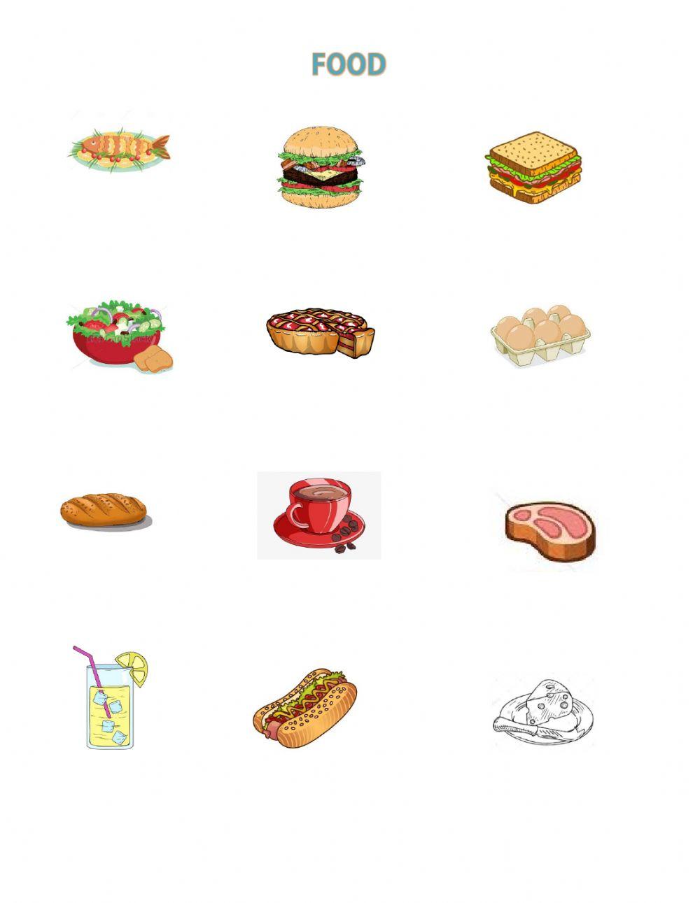 Food online exercise for elemental | Live Worksheets