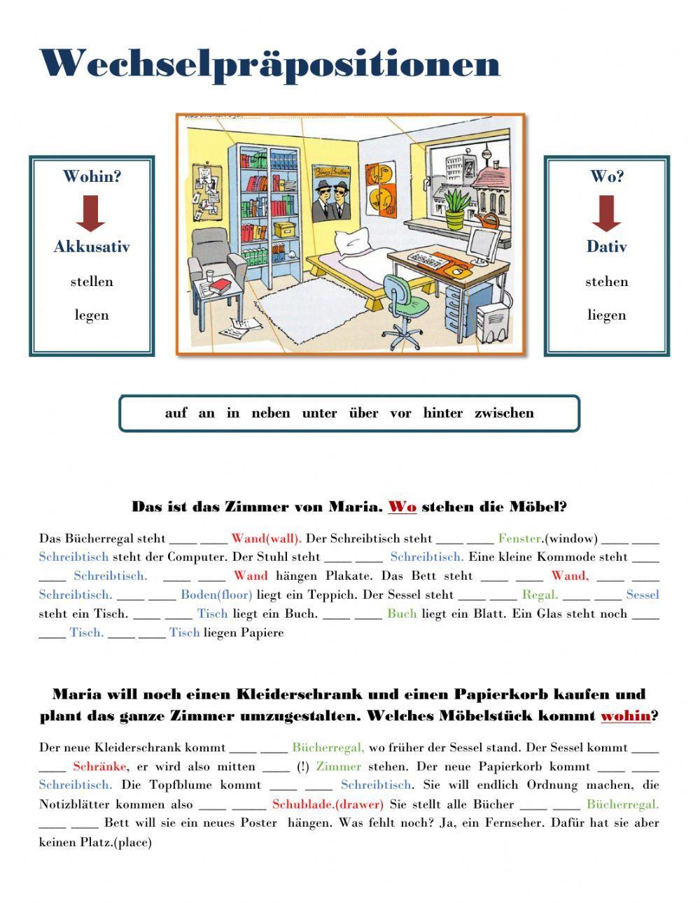 Prapositionen | Free Interactive Worksheets | 428275