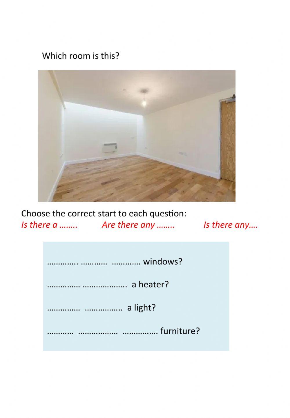 Ask questions about rooms in a flat worksheet | Live Worksheets