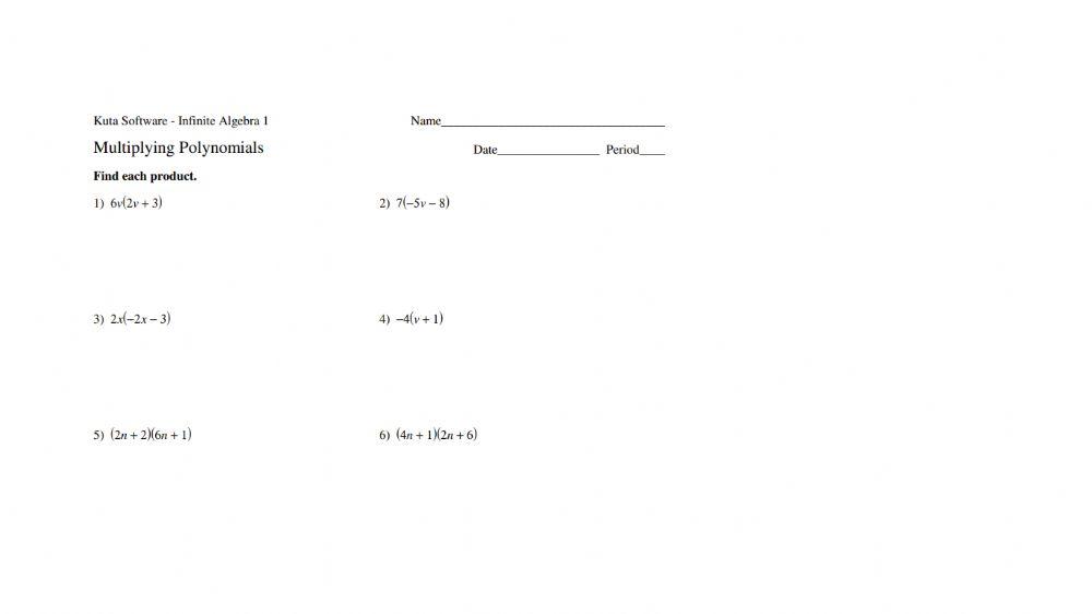 multiplying polynomials worksheet kuta