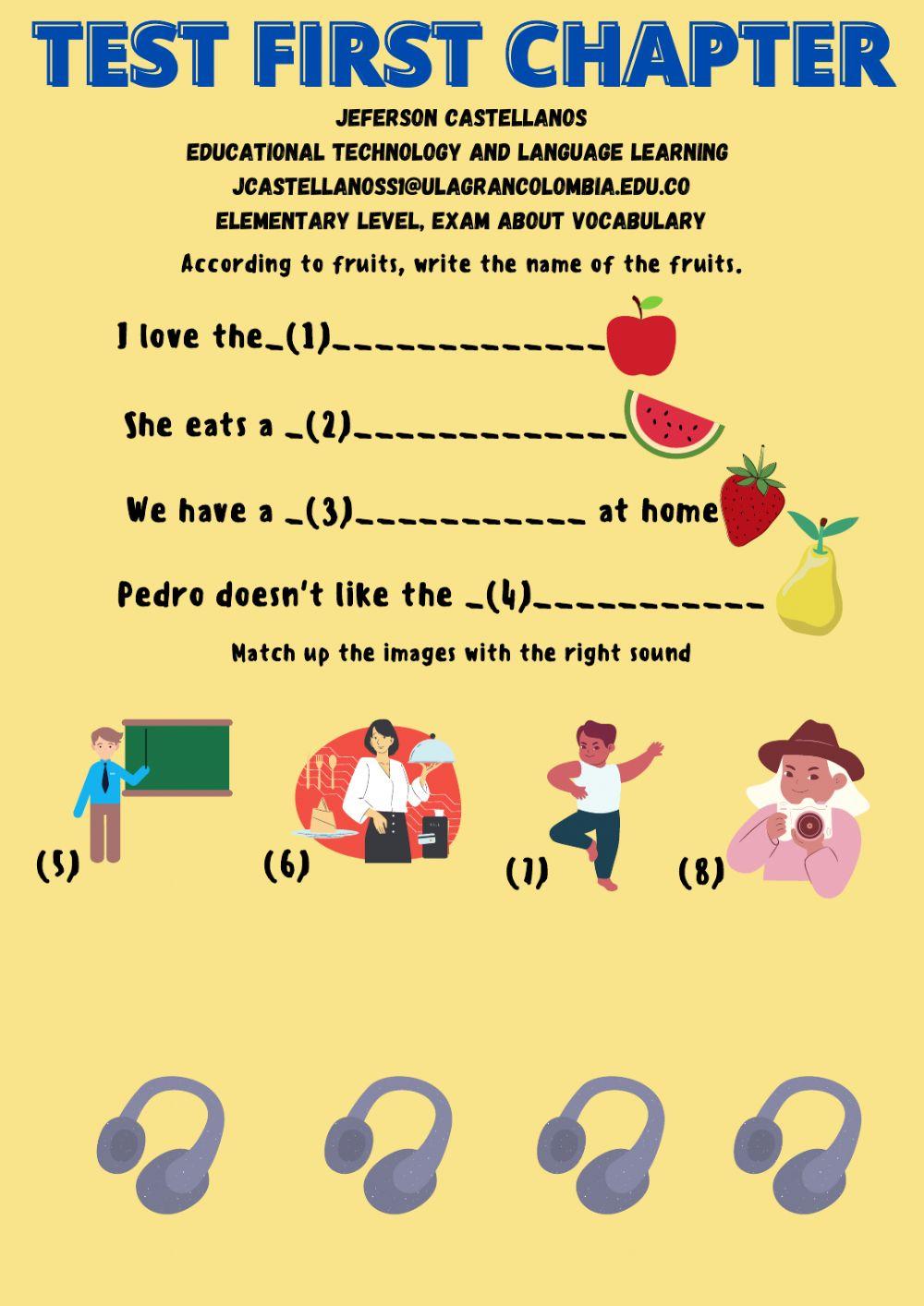 Vocabulary Exam interactive worksheet | Live Worksheets