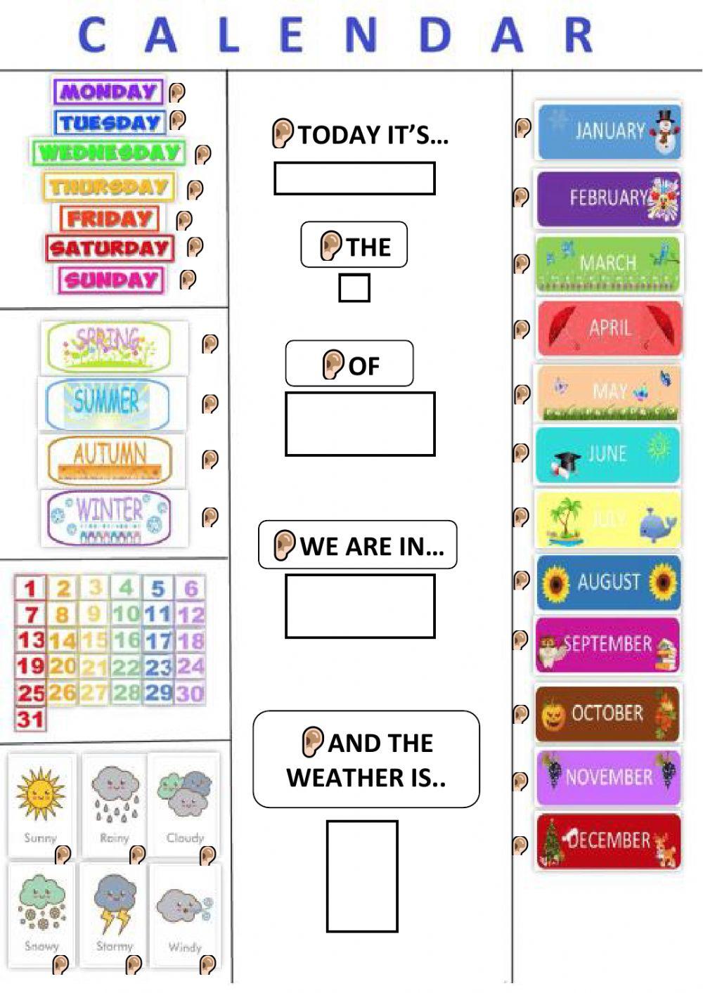 Calendar 429297 | mariteacher2012 | Live Worksheets