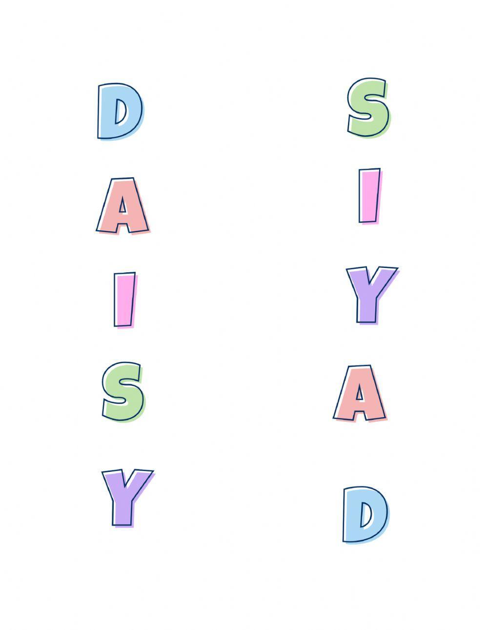 Daisy name worksheet | Live Worksheets