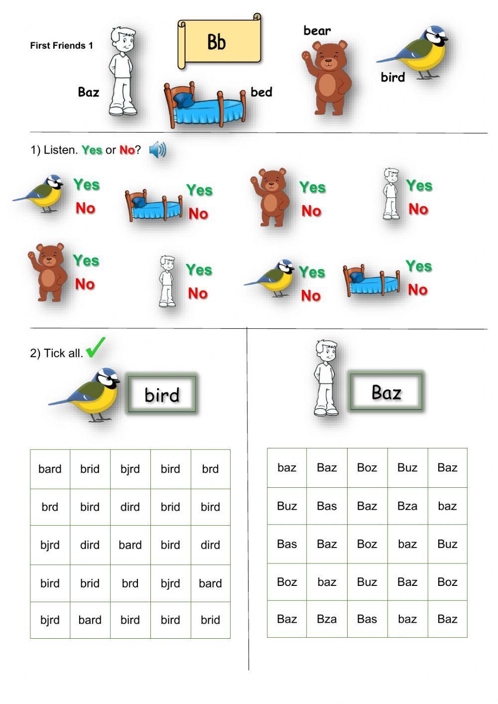 430473 | First Friends 1 - Bb | MsYoana | LiveWorksheets